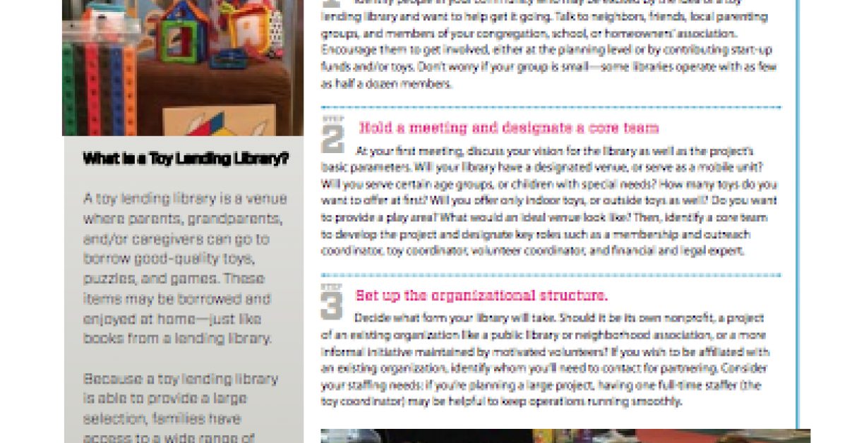 New Dream | ACTION KIT: Step-by-Step: Starting a Toy Lending Library